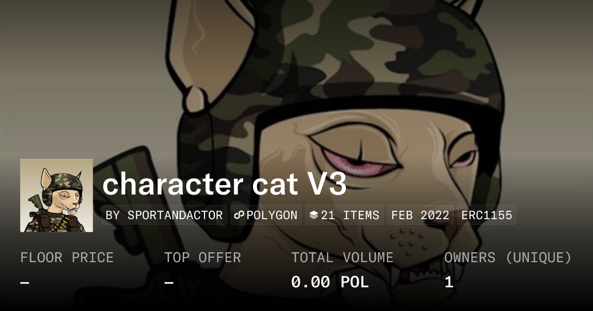 character cat V3 - Collection | OpenSea