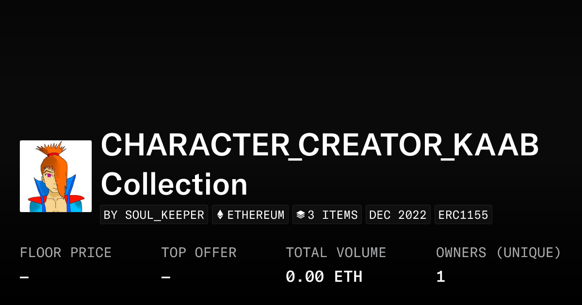 CHARACTER_CREATOR_KAAB Collection - Collection | OpenSea