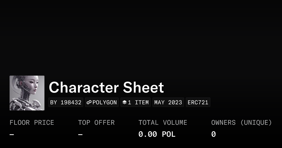 Character Sheet - Collection | OpenSea