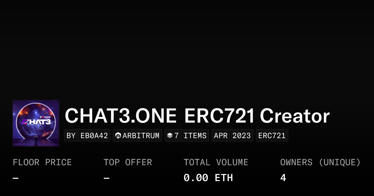 CHAT3.ONE ERC721 Creator - Collection | OpenSea