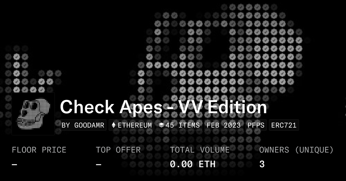 Check Apes - VV Edition - Collection | OpenSea