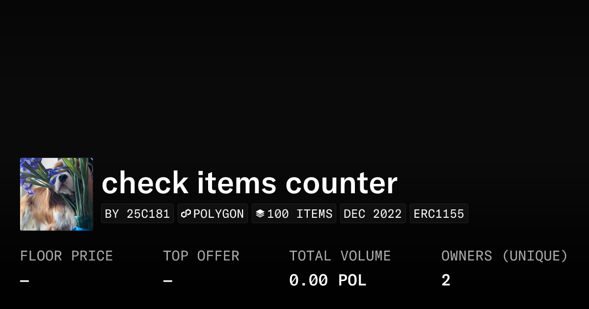 check items counter - Collection | OpenSea