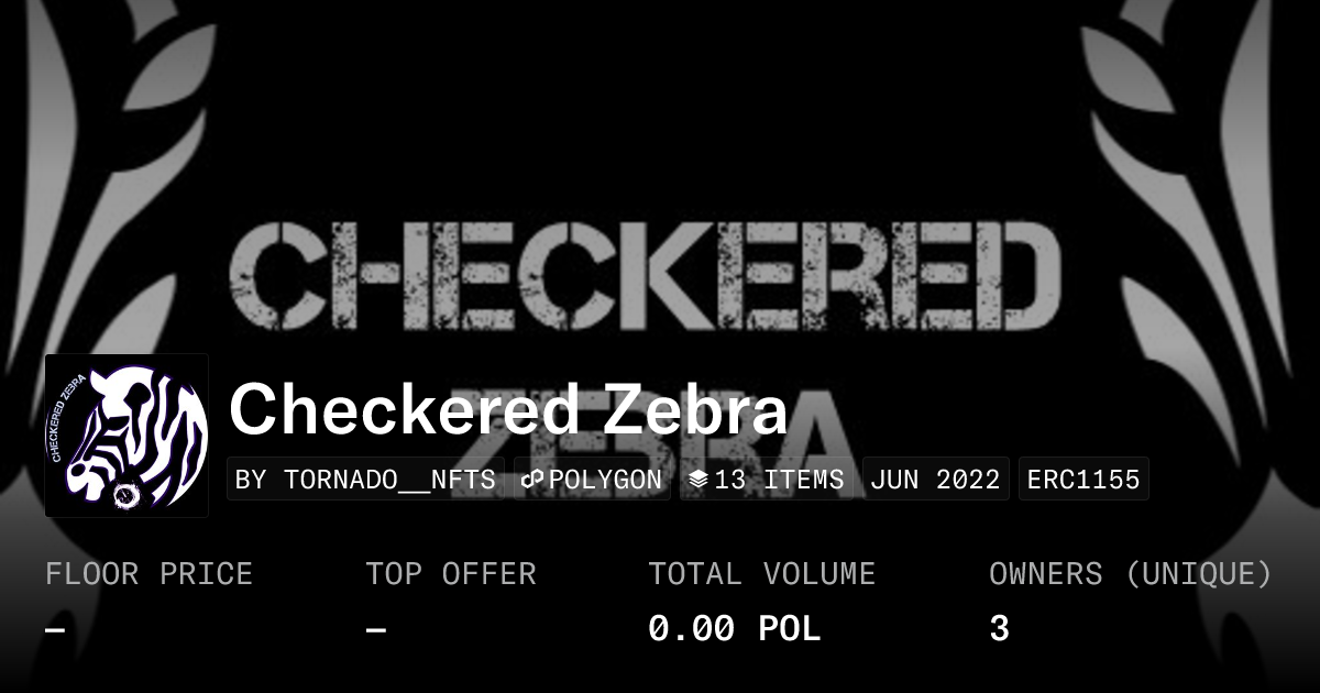 Checkered Zebra - Collection | OpenSea