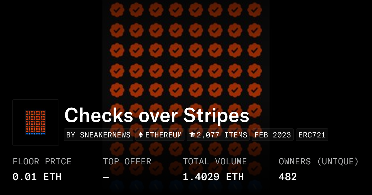 Checks over Stripes - Collection | OpenSea