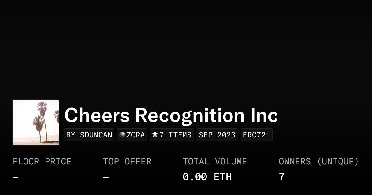 Cheers Recognition Inc - Collection | OpenSea