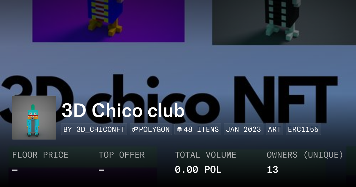 3D Chico club - Collection | OpenSea