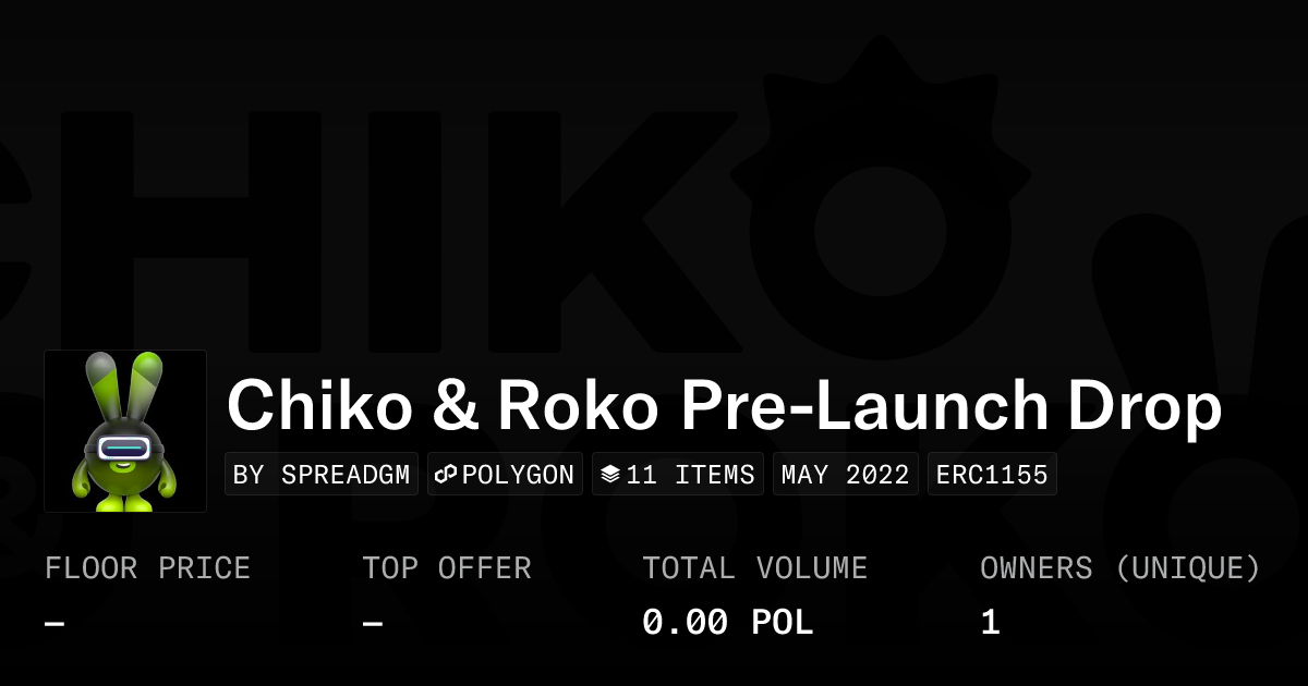 Chiko & Roko Pre-Launch Drop - Collection | OpenSea