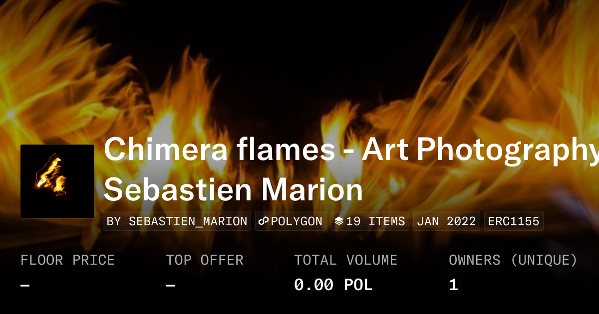 Chimera flames - Art Photography - Sebastien Marion - Collection | OpenSea