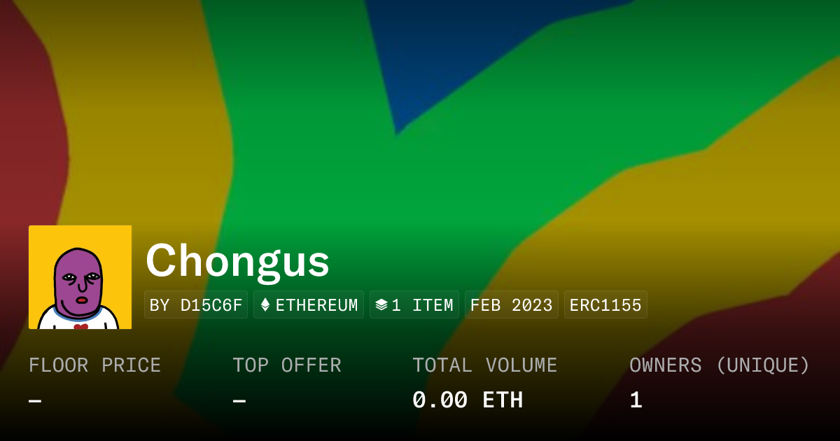 Chongus - Collection | OpenSea