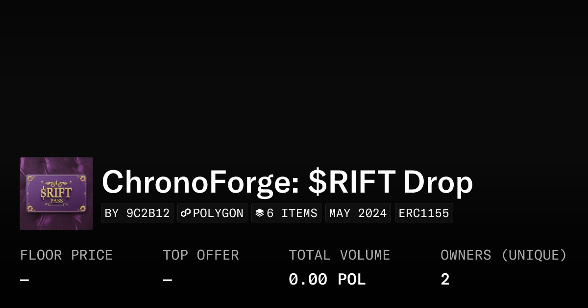 ChronoForge: $RIFT Drop - Collection | OpenSea