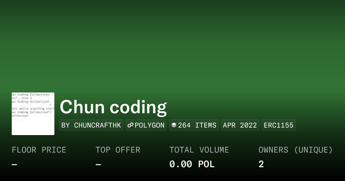 Chun coding - Collection | OpenSea