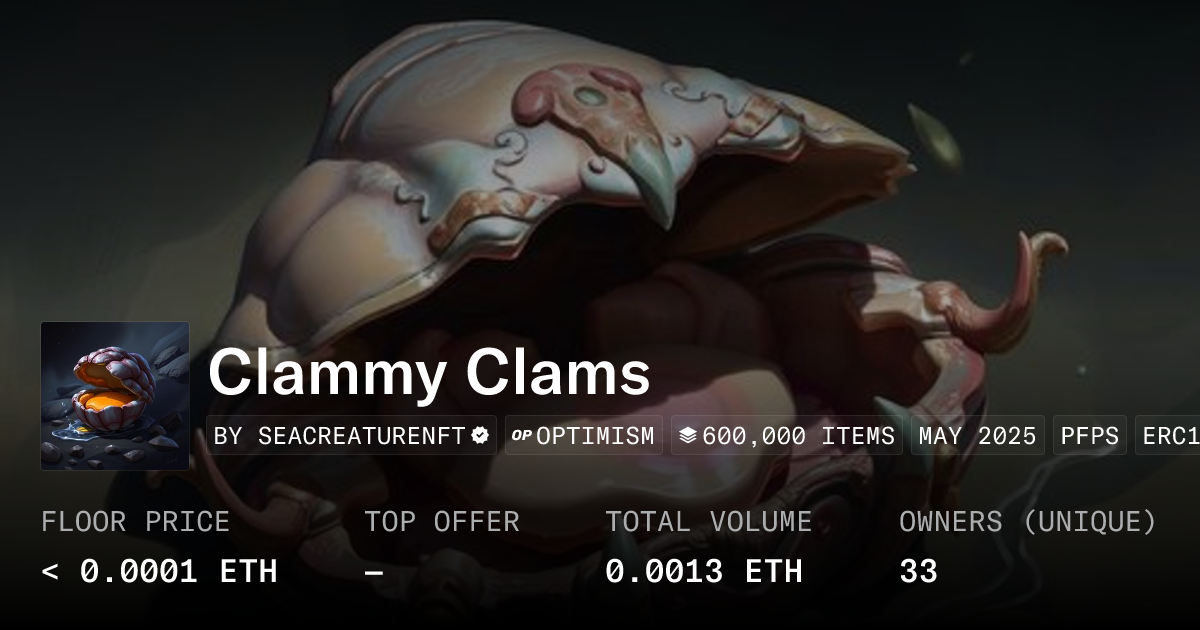 Clammy Clams - Collection | OpenSea