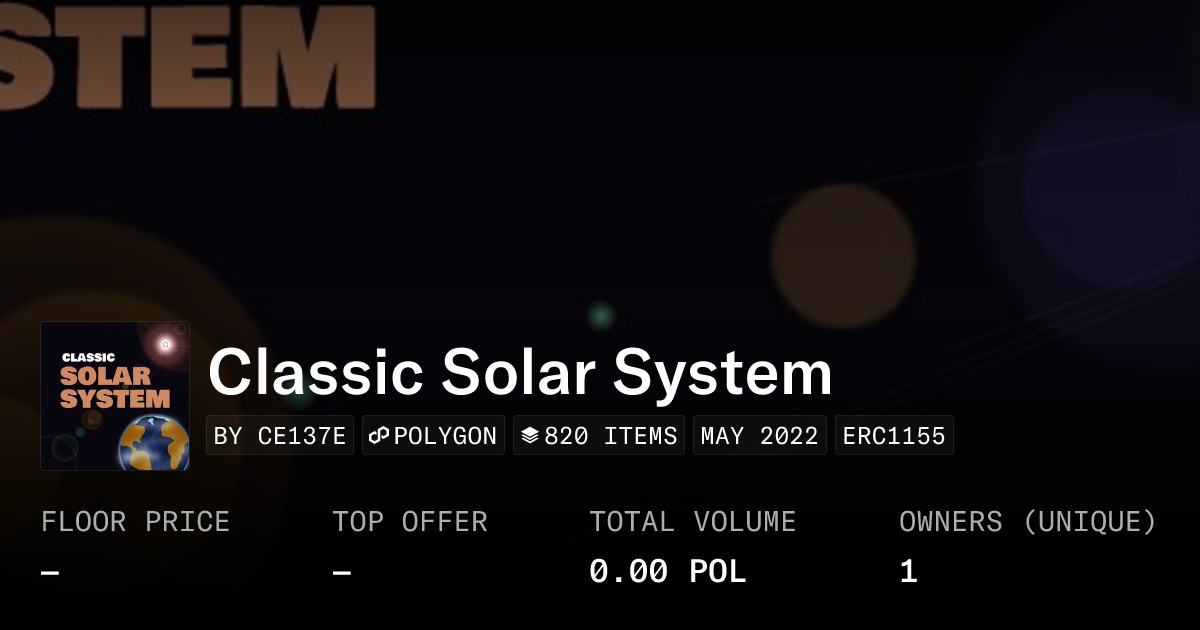 Classic Solar System - Collection | OpenSea