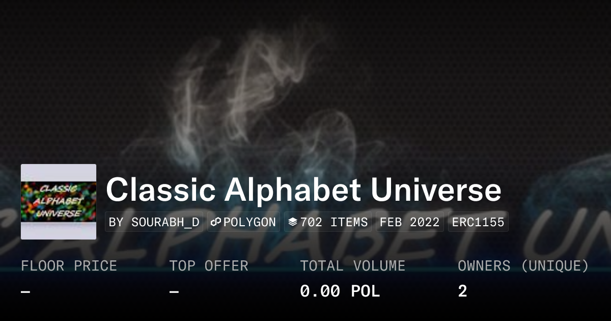 Classic Alphabet Universe - Collection | OpenSea