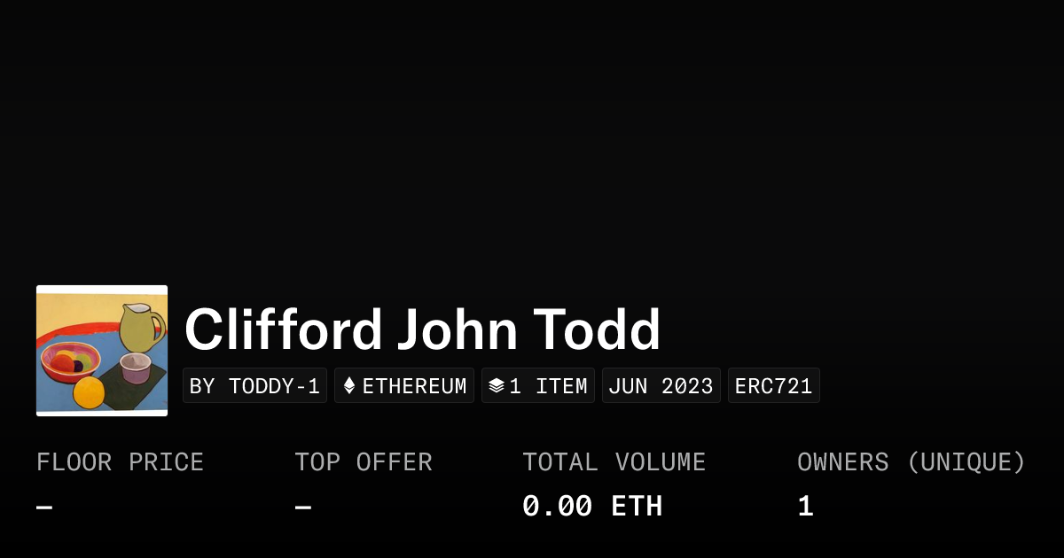 Clifford John Todd - Collection | OpenSea
