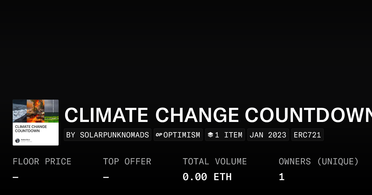 CLIMATE CHANGE COUNTDOWN V2 - Collection | OpenSea