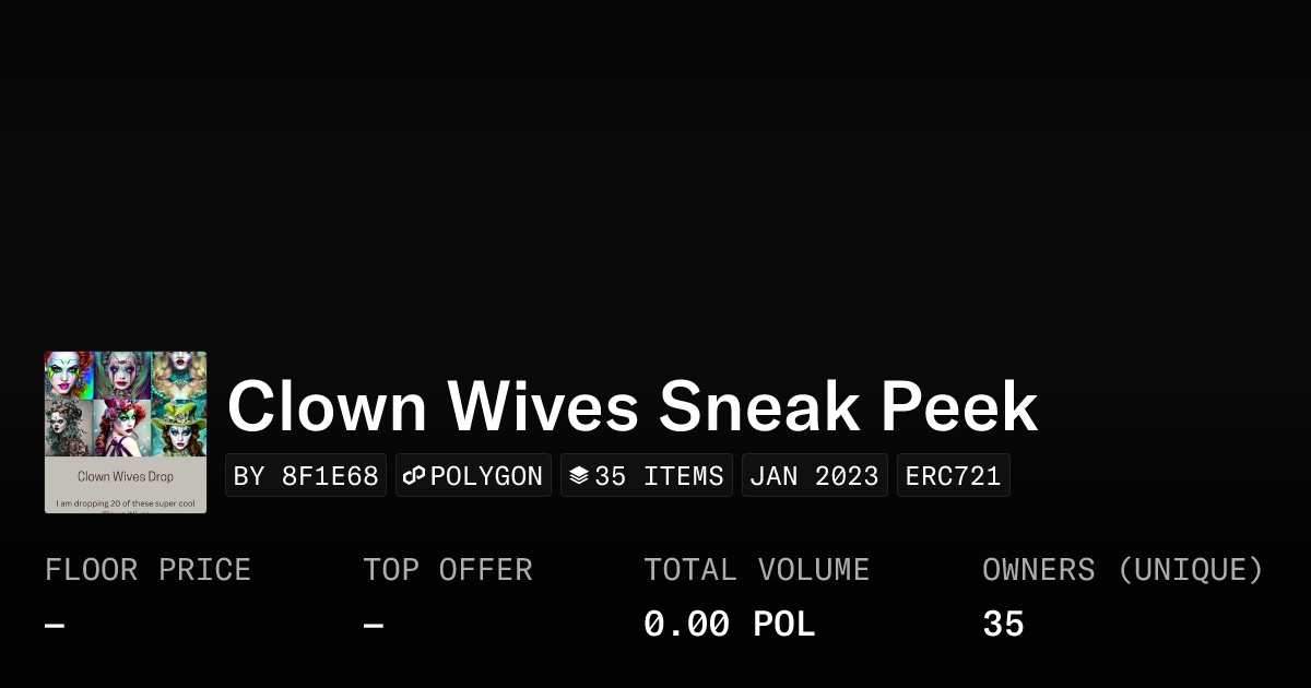 Clown Wives Sneak Peek - Collection | OpenSea