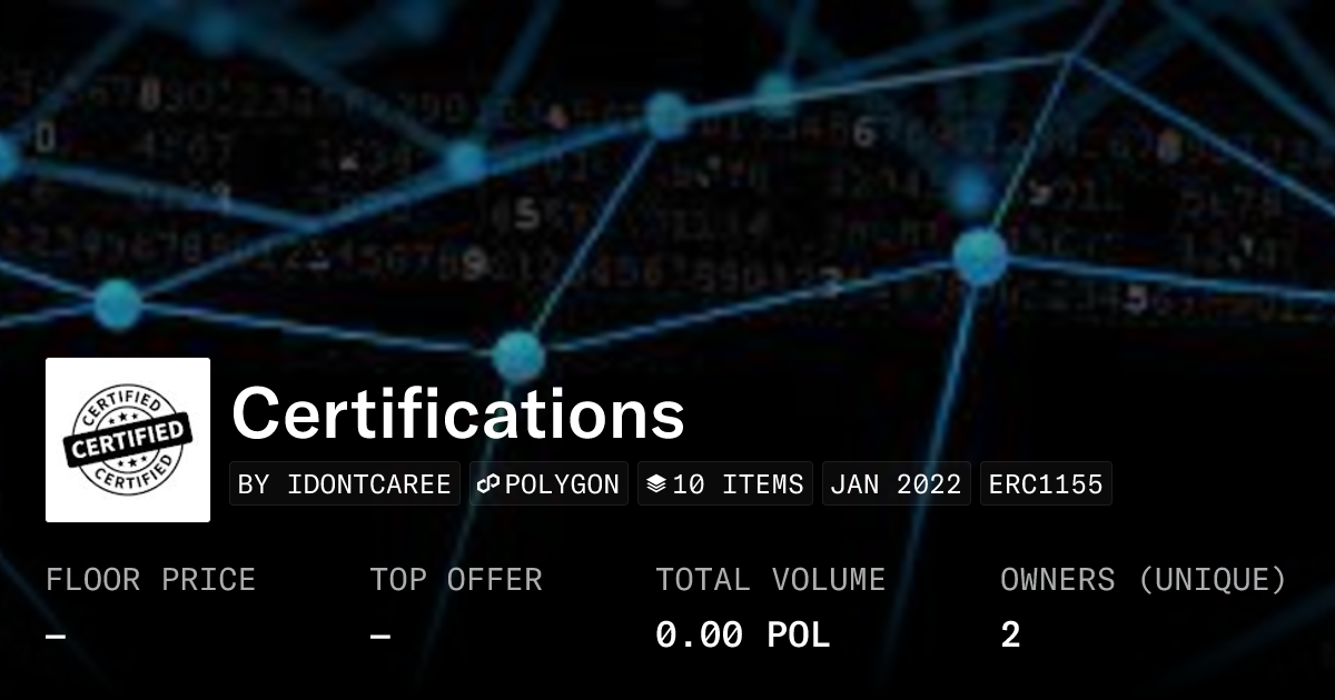 Certifications - Collection | OpenSea
