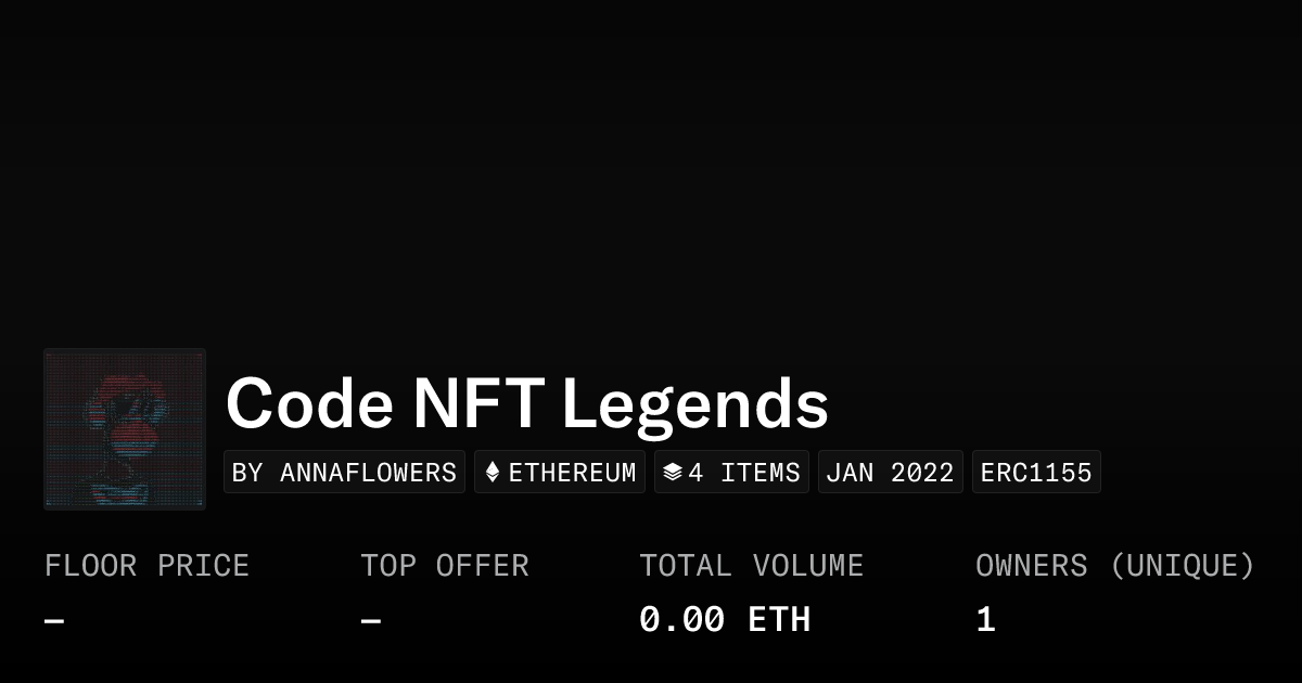 Code NFT Legends - Collection | OpenSea