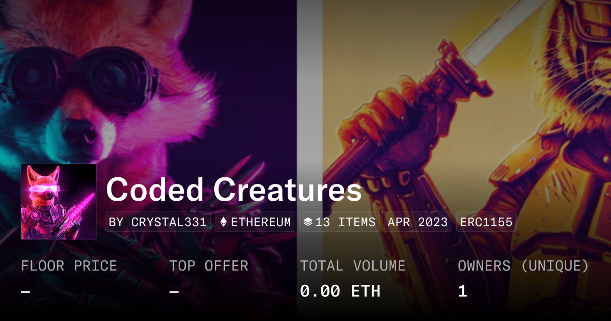 Coded Creatures - Collection | OpenSea