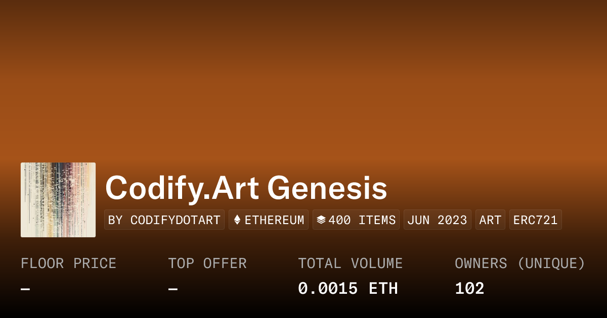 Codify.Art Genesis - Collection | OpenSea