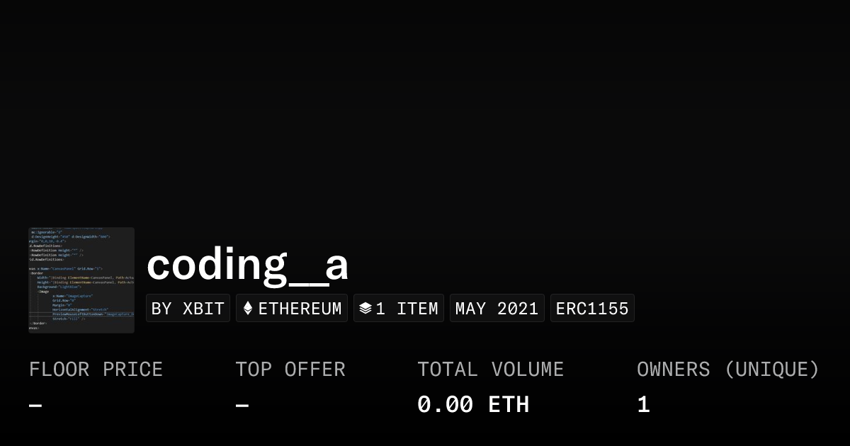 coding__a - Collection | OpenSea