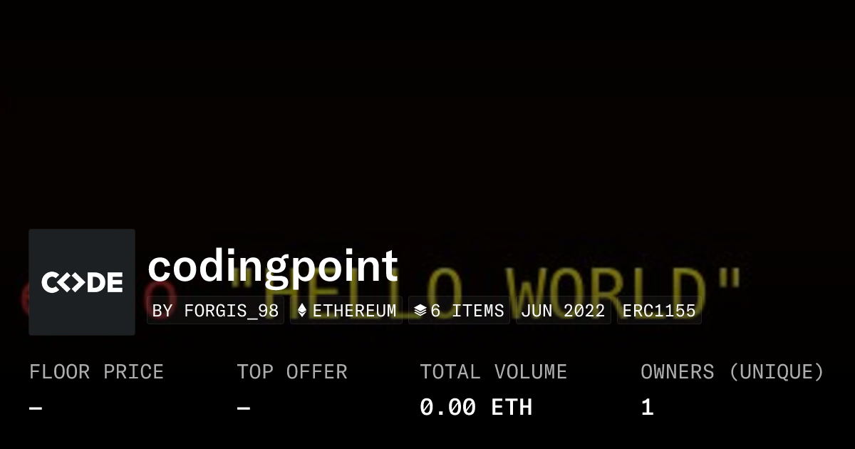 codingpoint - Collection | OpenSea