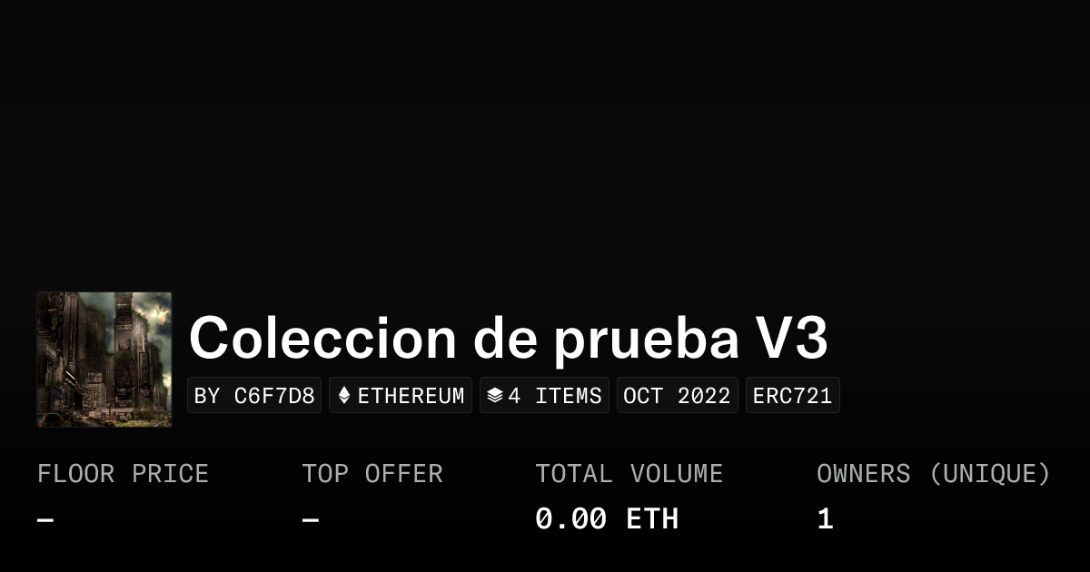 Coleccion de prueba V3 - Collection | OpenSea