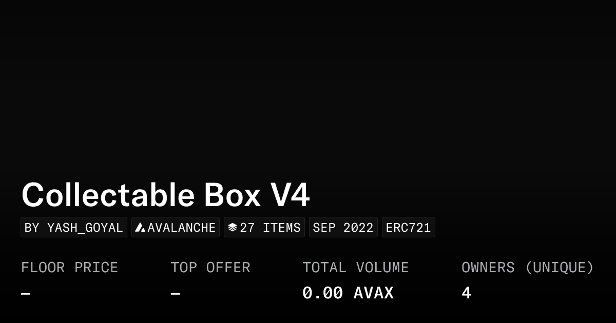 Collectable Box V4 - Collection | OpenSea