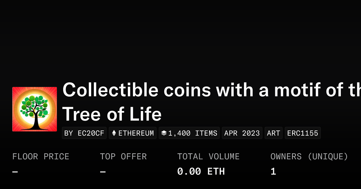 Collectible coins with a motif of the Tree of Life - Collection | OpenSea