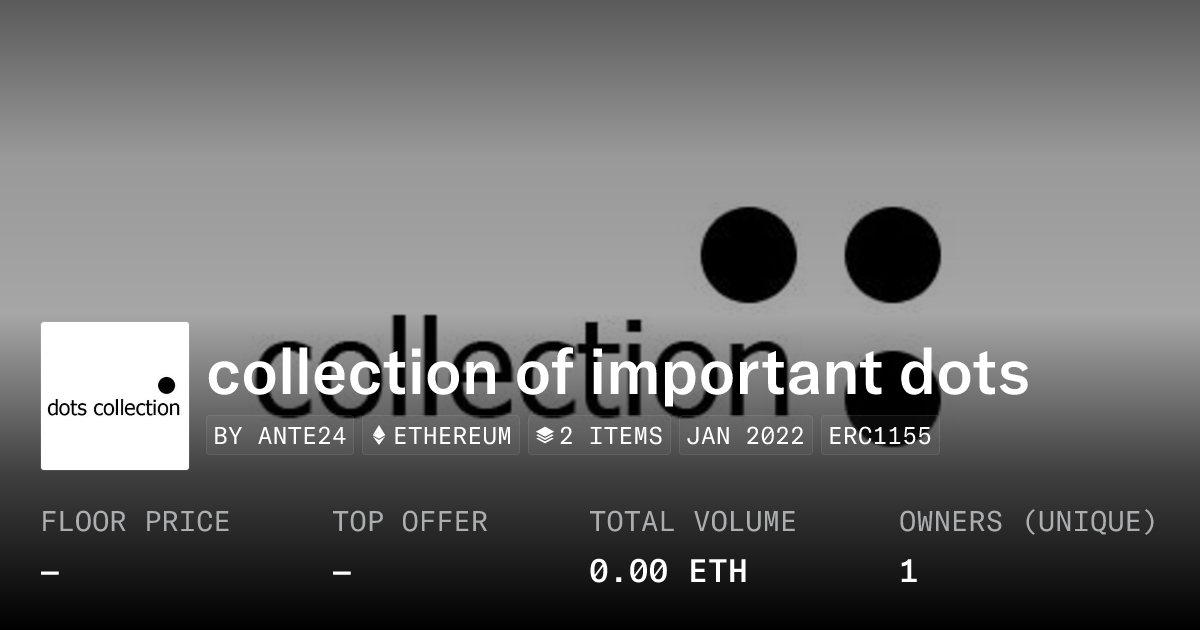 collection of important dots - Collection | OpenSea