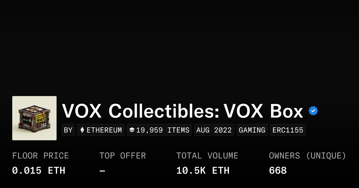 VOX Collectibles: VOX Box - Collection | OpenSea