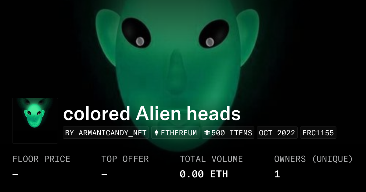 colored Alien heads - Collection | OpenSea