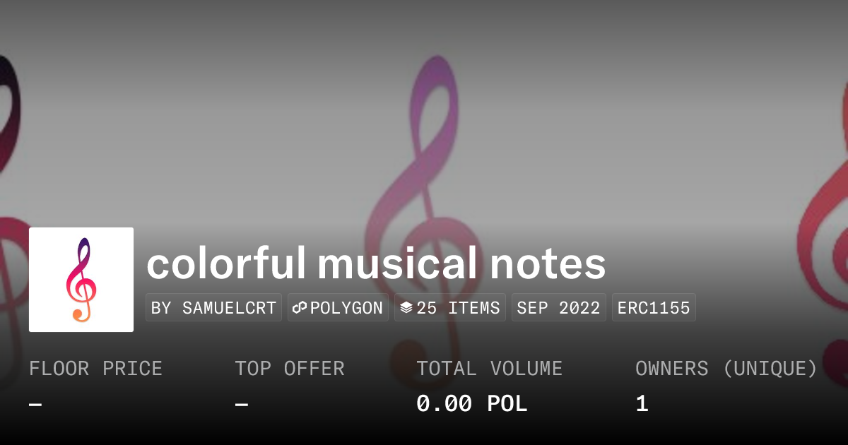 colorful musical notes - Collection | OpenSea