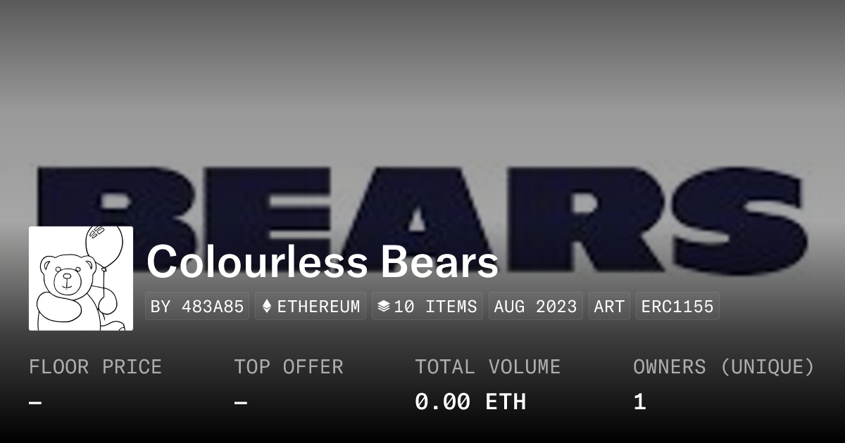 Colourless Bears - Collection | OpenSea