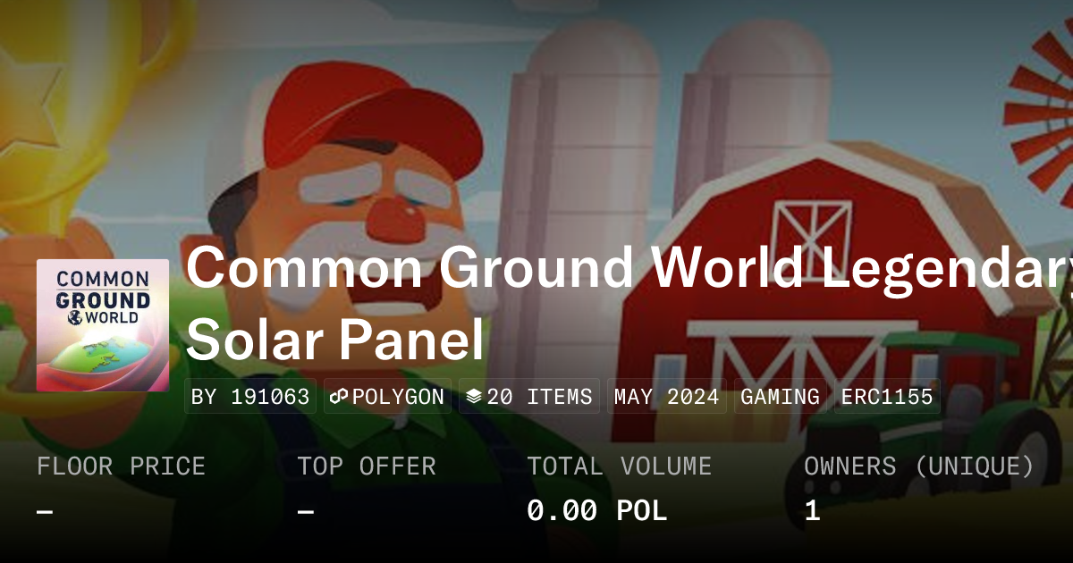 Common Ground World Legendary Solar Panel - Collection | OpenSea