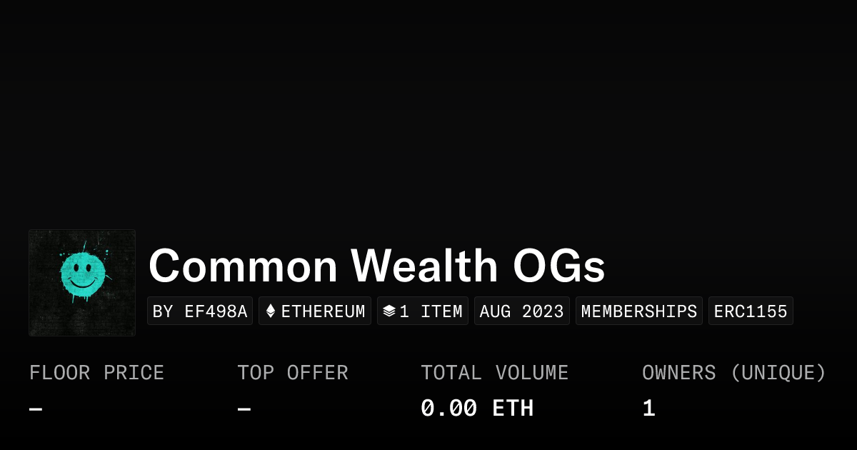 Common Wealth OGs - Collection | OpenSea