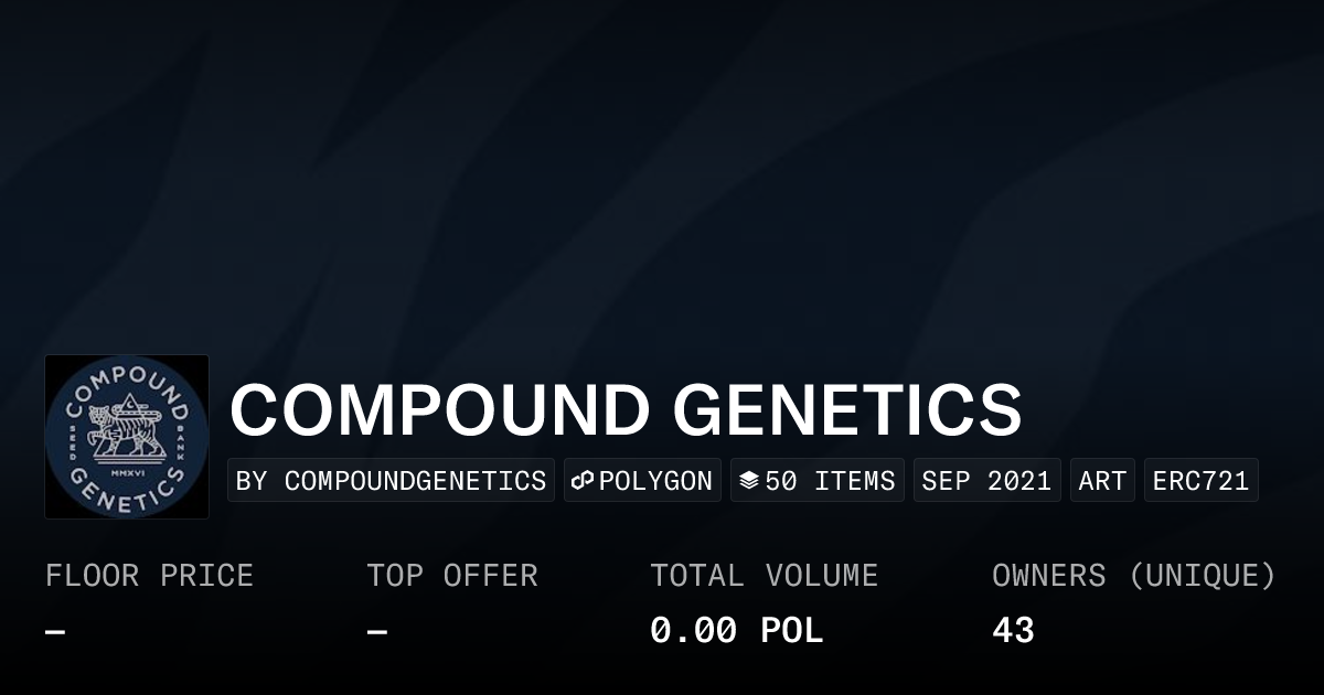 COMPOUND GENETICS - Collection | OpenSea