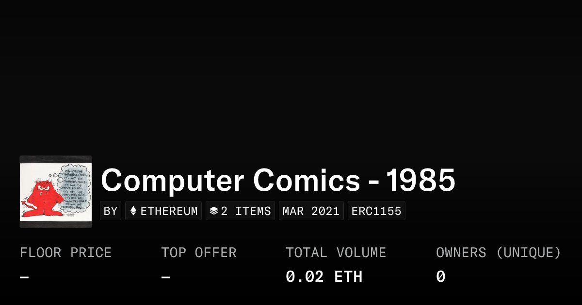 Computer Comics - 1985 - Collection | OpenSea