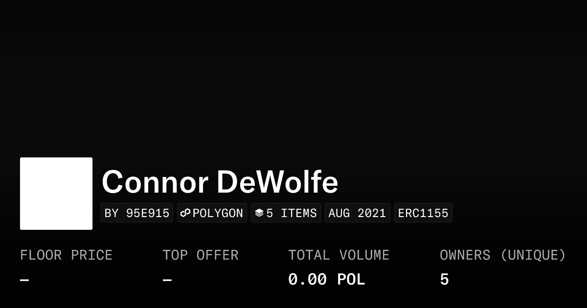 Connor DeWolfe - Collection | OpenSea