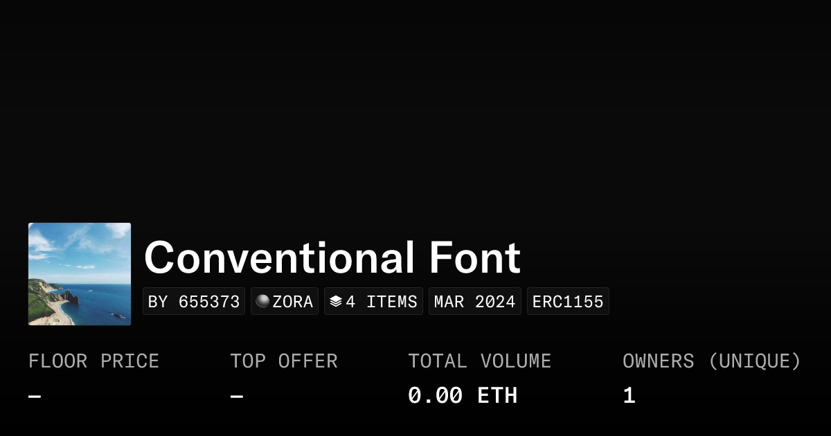 Conventional Font - Collection | OpenSea