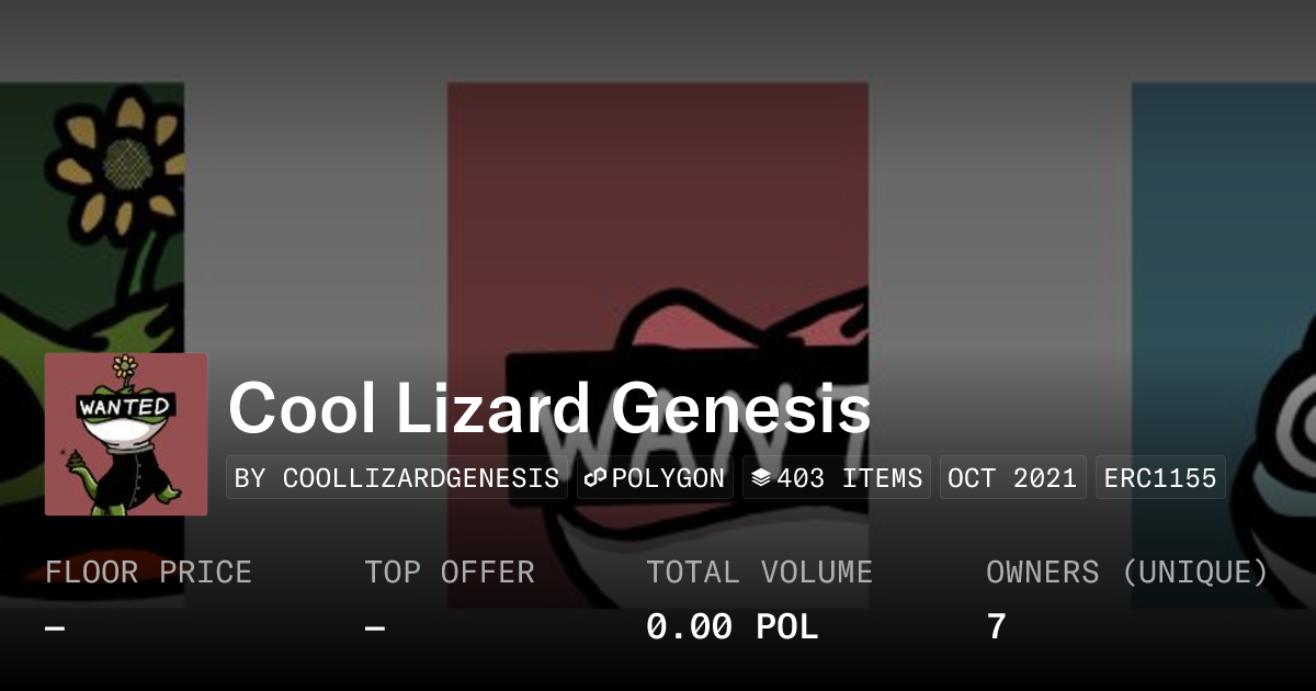 Cool Lizard Genesis - Collection | OpenSea
