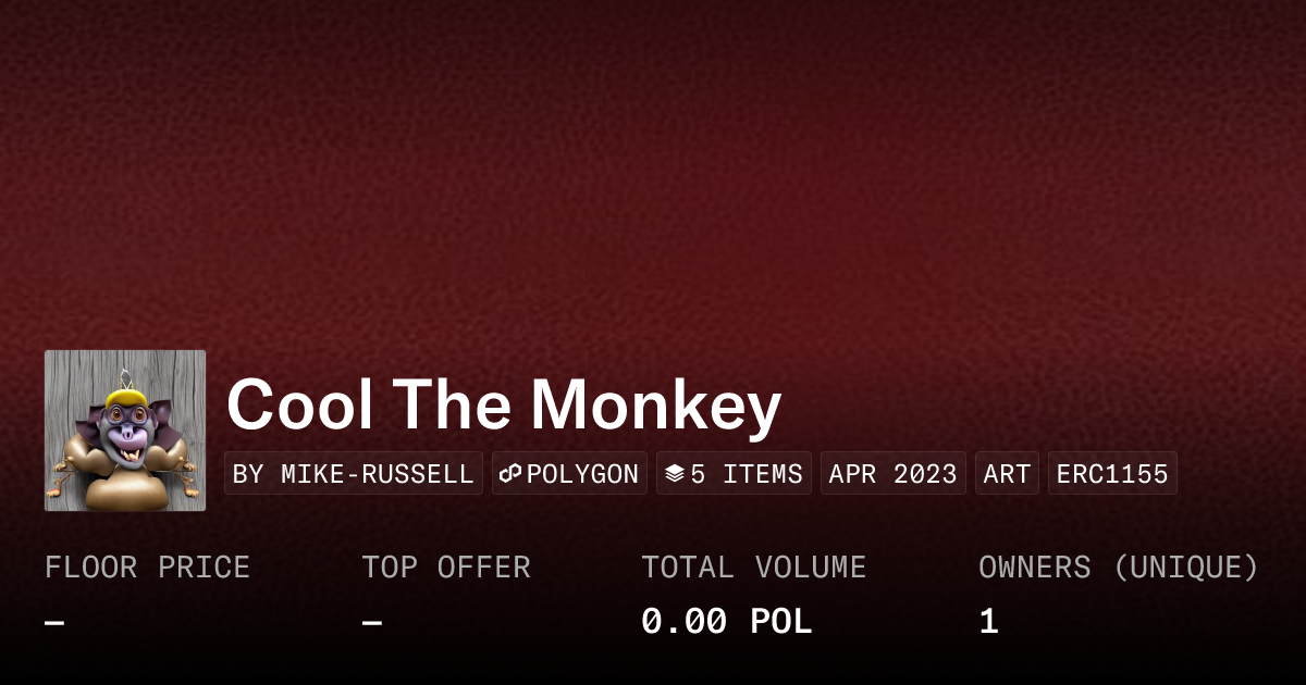 Cool The Monkey - Collection | OpenSea