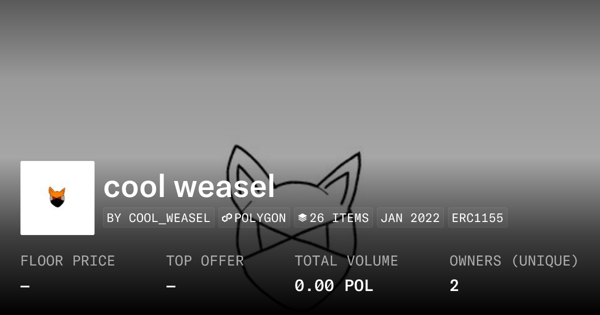 cool weasel - Collection | OpenSea
