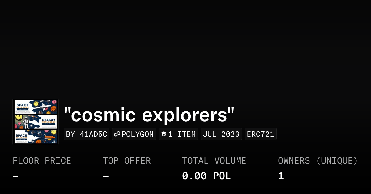 "cosmic explorers" - Collection | OpenSea