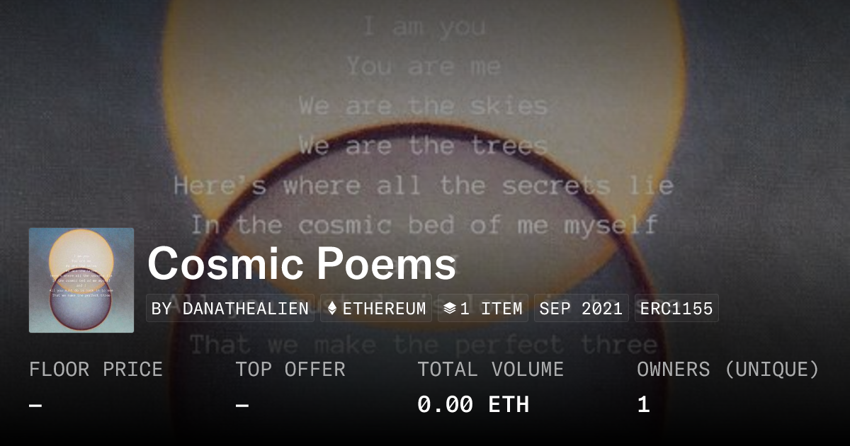 Cosmic Poems - Collection | OpenSea