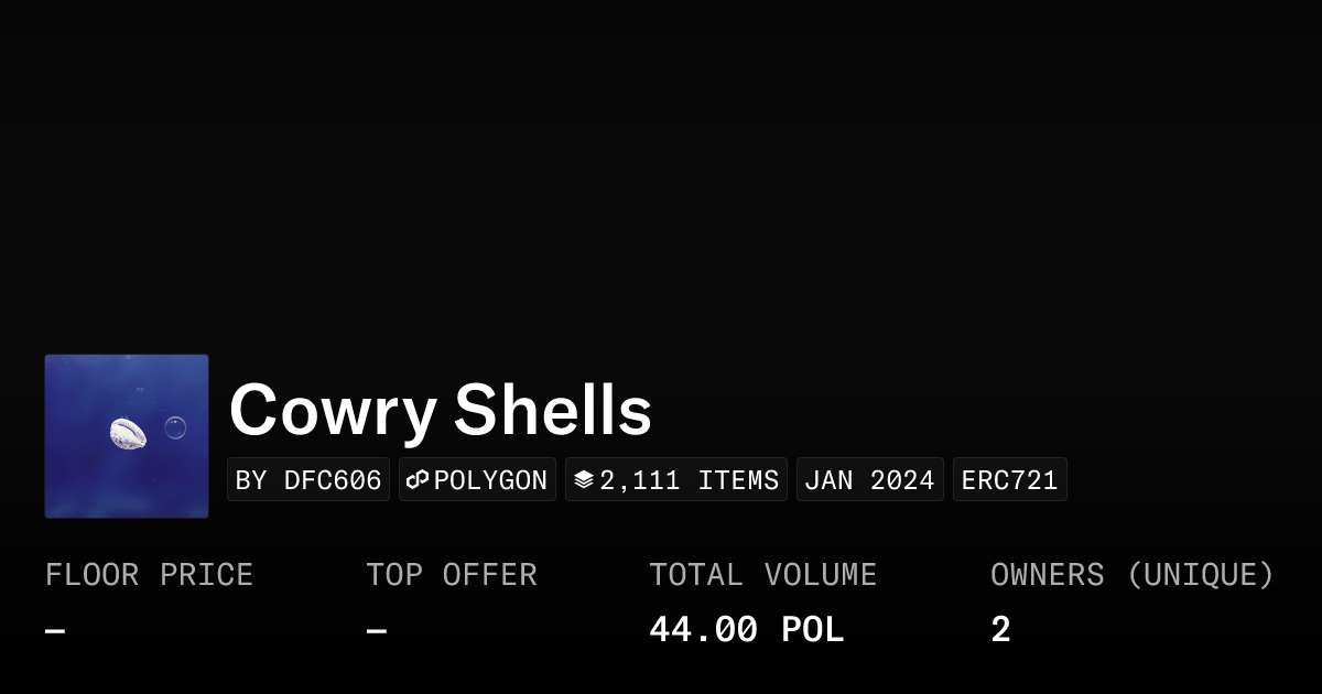 Cowry Shells - Collection | OpenSea