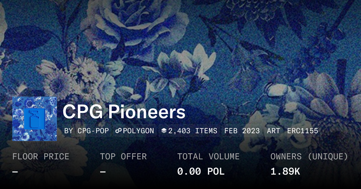 CPG Pioneers - Collection | OpenSea