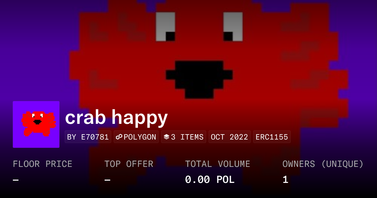 crab happy - Collection | OpenSea