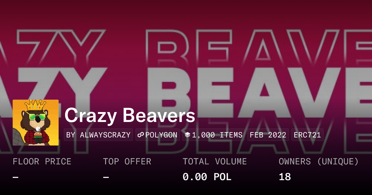 Crazy Beavers - Collection | OpenSea
